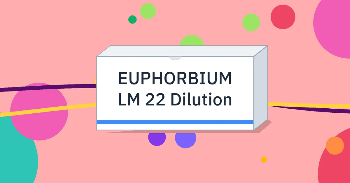 Symbolbild: Packung mit der Aufschrift EUPHORBIUM LM 22 Dilution (PZN 13483313) – Verfügbarkeit und Bezug in Apotheken in Frankfurt am Main