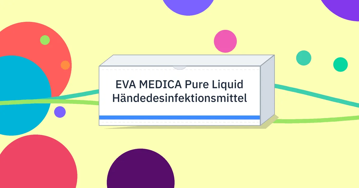 Symbolbild: Packung mit der Aufschrift EVA MEDICA Pure Liquid Händedesinfektionsmittel (PZN 17969082) – Verfügbarkeit und Bezug in Apotheken in Frankfurt am Main