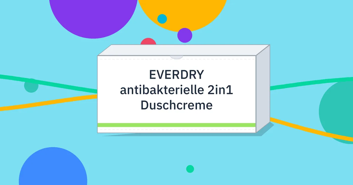 Symbolbild: Packung mit der Aufschrift EVERDRY antibakterielle 2in1 Duschcreme (PZN 11311660) – Verfügbarkeit und Bezug in Apotheken in Frankfurt am Main