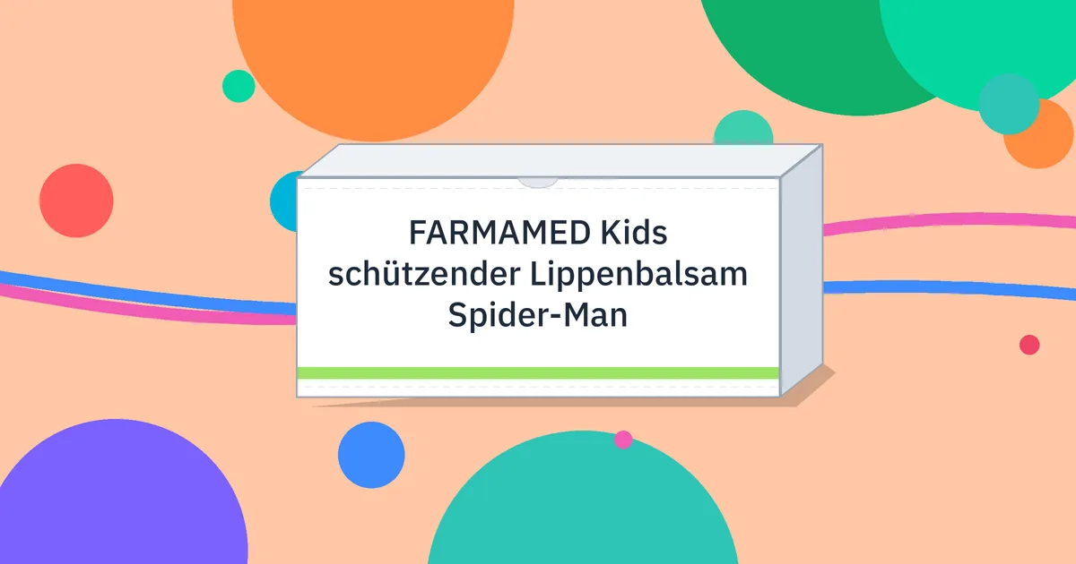 Symbolbild: Packung mit der Aufschrift FARMAMED Kids schützender Lippenbalsam Spider-Man (PZN 16564650) – Verfügbarkeit und Bezug in Apotheken in Frankfurt am Main
