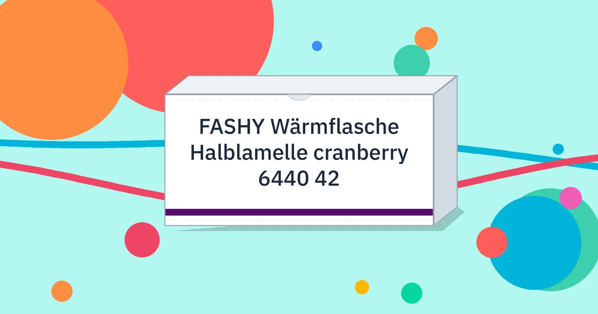 Symbolbild: Packung mit der Aufschrift FASHY Wärmflasche Halblamelle cranberry 6440 42 (PZN 11094062) – Verfügbarkeit und Bezug in Apotheken in Frankfurt am Main