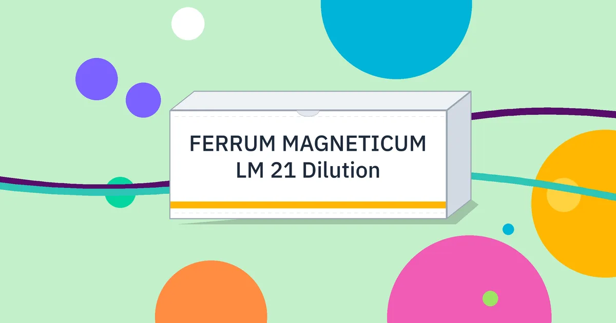 Symbolbild: Packung mit der Aufschrift FERRUM MAGNETICUM LM 21 Dilution (PZN 12849976) – Verfügbarkeit und Bezug in Apotheken in Frankfurt am Main
