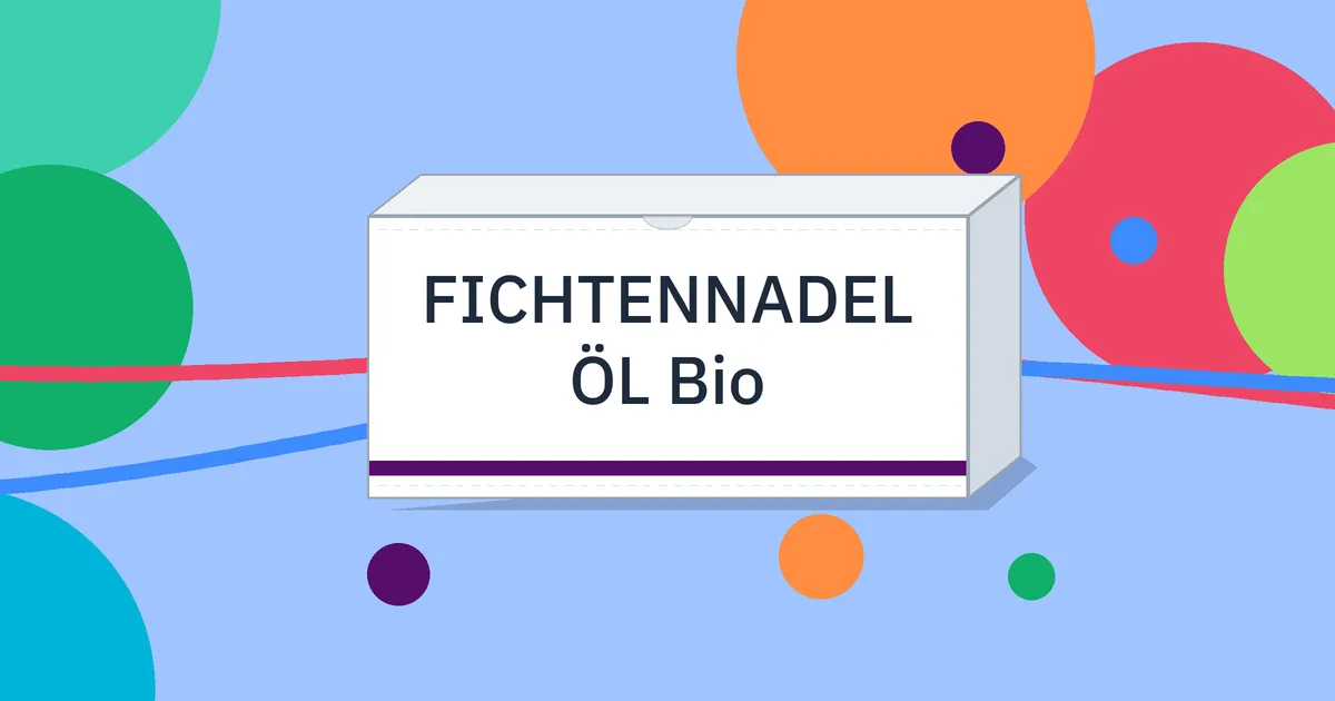 Symbolbild: Packung mit der Aufschrift FICHTENNADEL ÖL Bio (PZN 11297457) – Verfügbarkeit und Bezug in Apotheken in Frankfurt am Main