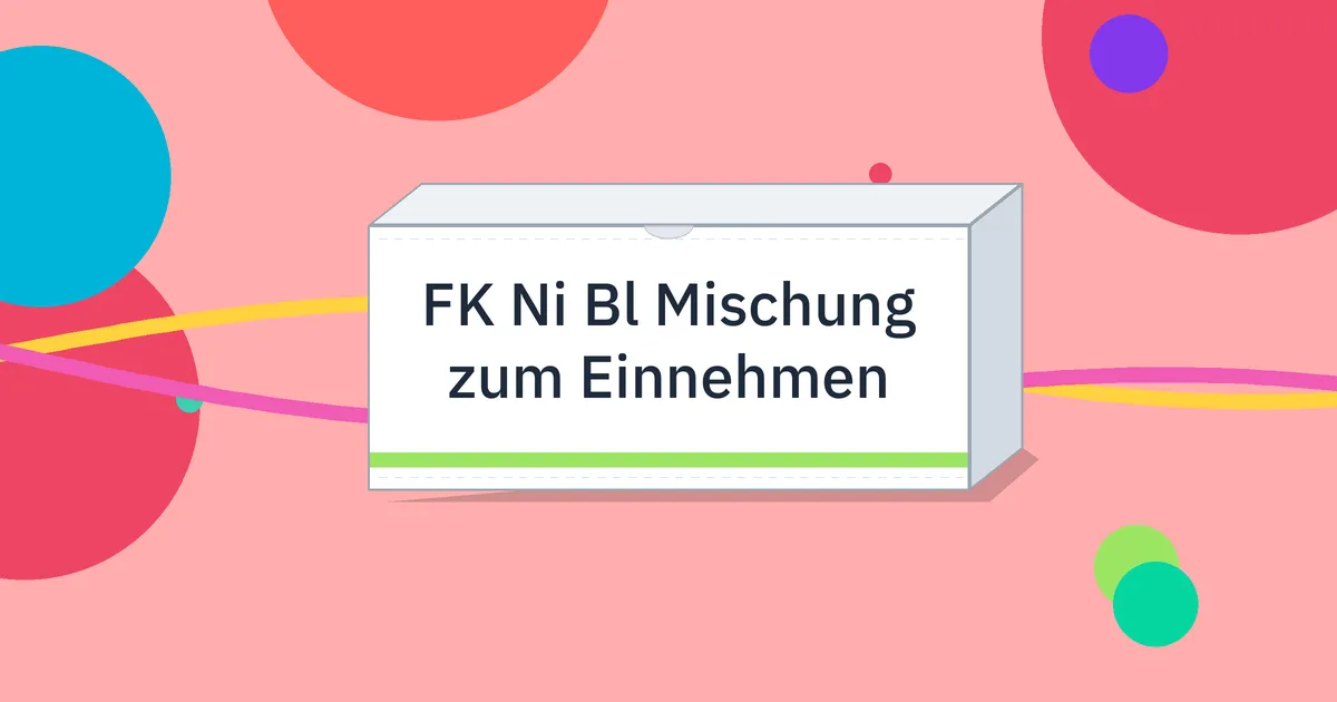 Symbolbild: Packung mit der Aufschrift FK Ni Bl Mischung zum Einnehmen (PZN 08490831) – Verfügbarkeit und Bezug in Apotheken in Frankfurt am Main