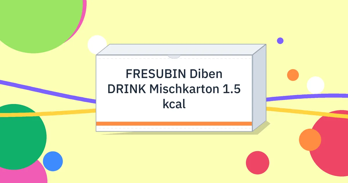 Symbolbild: Packung mit der Aufschrift FRESUBIN Diben DRINK Mischkarton 1.5 kcal (PZN 09209150) – Verfügbarkeit und Bezug in Apotheken in Frankfurt am Main