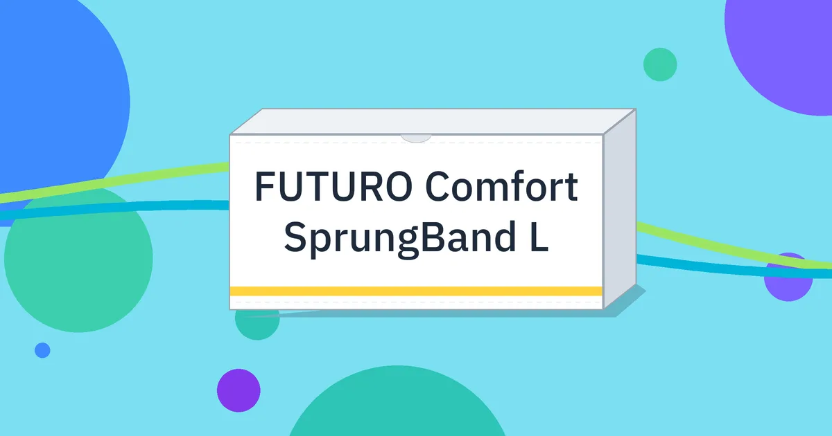 Symbolbild: Packung mit der Aufschrift FUTURO Comfort SprungBand L (PZN 06825807) – Verfügbarkeit und Bezug in Apotheken in Frankfurt am Main