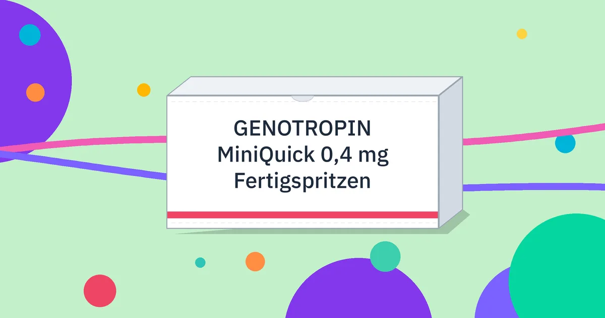 Symbolbild: Packung mit der Aufschrift GENOTROPIN MiniQuick 0,4 mg Fertigspritzen (PZN 17572485) – Verfügbarkeit und Bezug in Apotheken in Frankfurt am Main