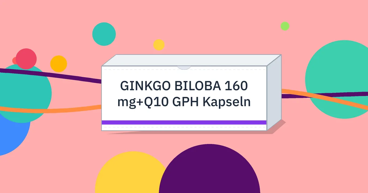 Symbolbild: Packung mit der Aufschrift GINKGO BILOBA 160 mg+Q10 GPH Kapseln (PZN 09179029) – Verfügbarkeit und Bezug in Apotheken in Frankfurt am Main