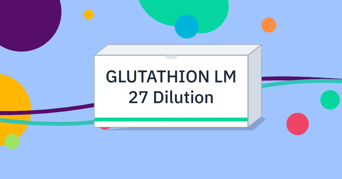 Symbolbild: Packung mit der Aufschrift GLUTATHION LM 27 Dilution (PZN 12880070) – Verfügbarkeit und Bezug in Apotheken in Frankfurt am Main