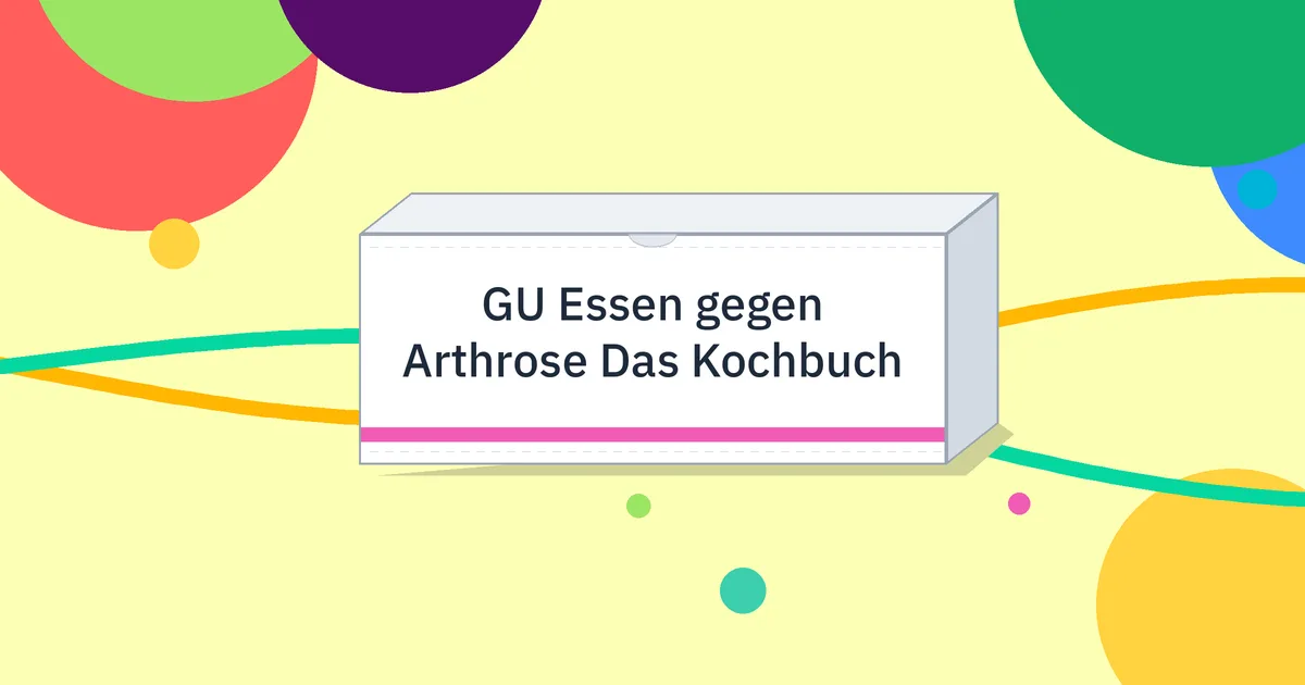 Symbolbild: Packung mit der Aufschrift GU Essen gegen Arthrose Das Kochbuch (PZN 18468873) – Verfügbarkeit und Bezug in Apotheken in Frankfurt am Main