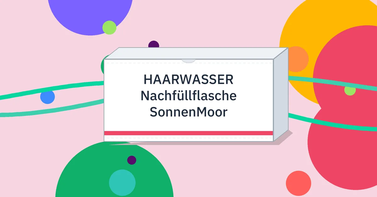 Symbolbild: Packung mit der Aufschrift HAARWASSER Nachfüllflasche SonnenMoor (PZN 00220581) – Verfügbarkeit und Bezug in Apotheken in Frankfurt am Main