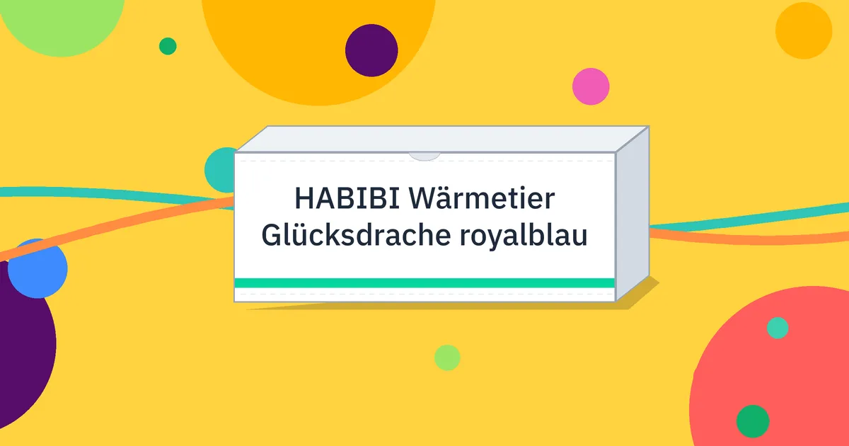 Symbolbild: Packung mit der Aufschrift HABIBI Wärmetier Glücksdrache royalblau (PZN 16684443) – Verfügbarkeit und Bezug in Apotheken in Frankfurt am Main