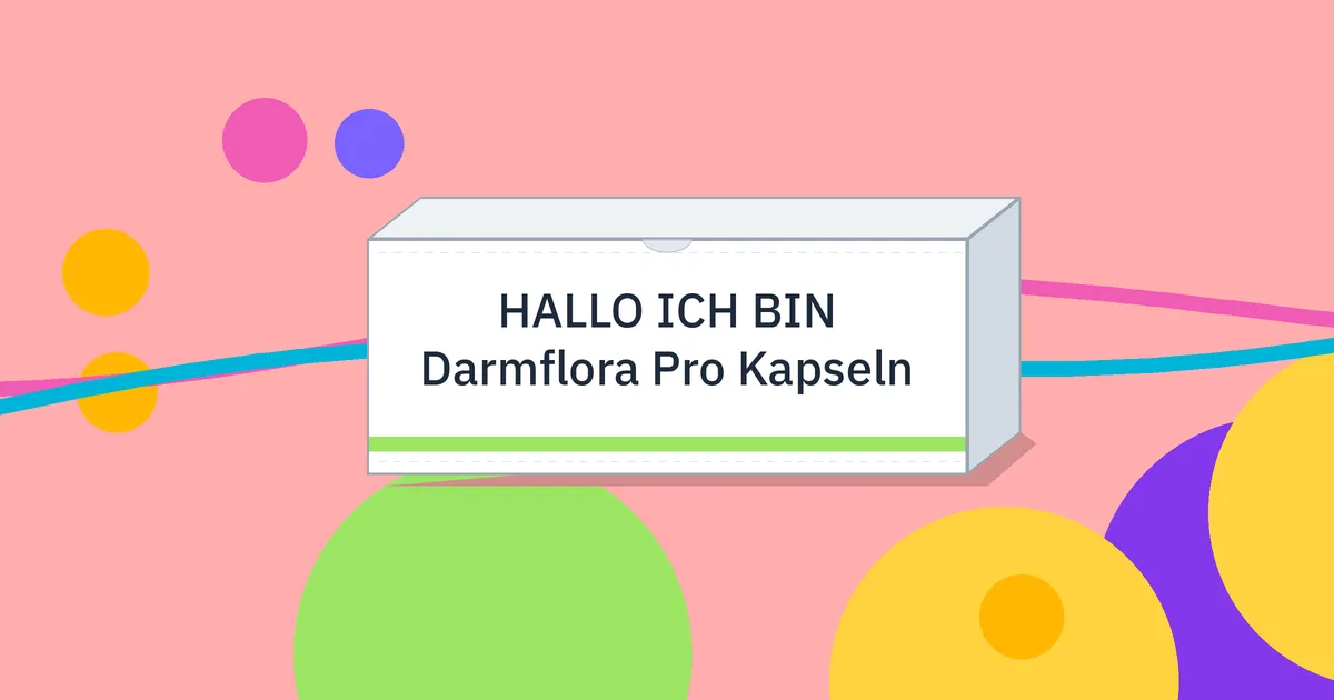 Symbolbild: Packung mit der Aufschrift HALLO ICH BIN Darmflora Pro Kapseln (PZN 15611608) – Verfügbarkeit und Bezug in Apotheken in Frankfurt am Main