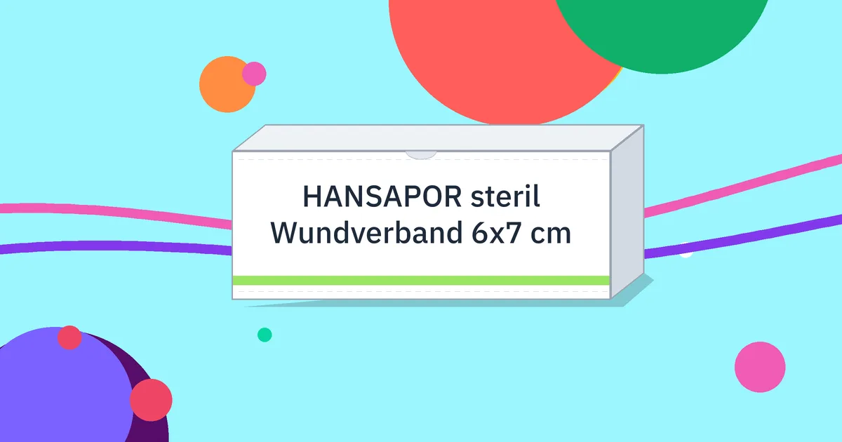 Symbolbild: Packung mit der Aufschrift HANSAPOR steril Wundverband 6x7 cm (PZN 12439936) – Verfügbarkeit und Bezug in Apotheken in Frankfurt am Main