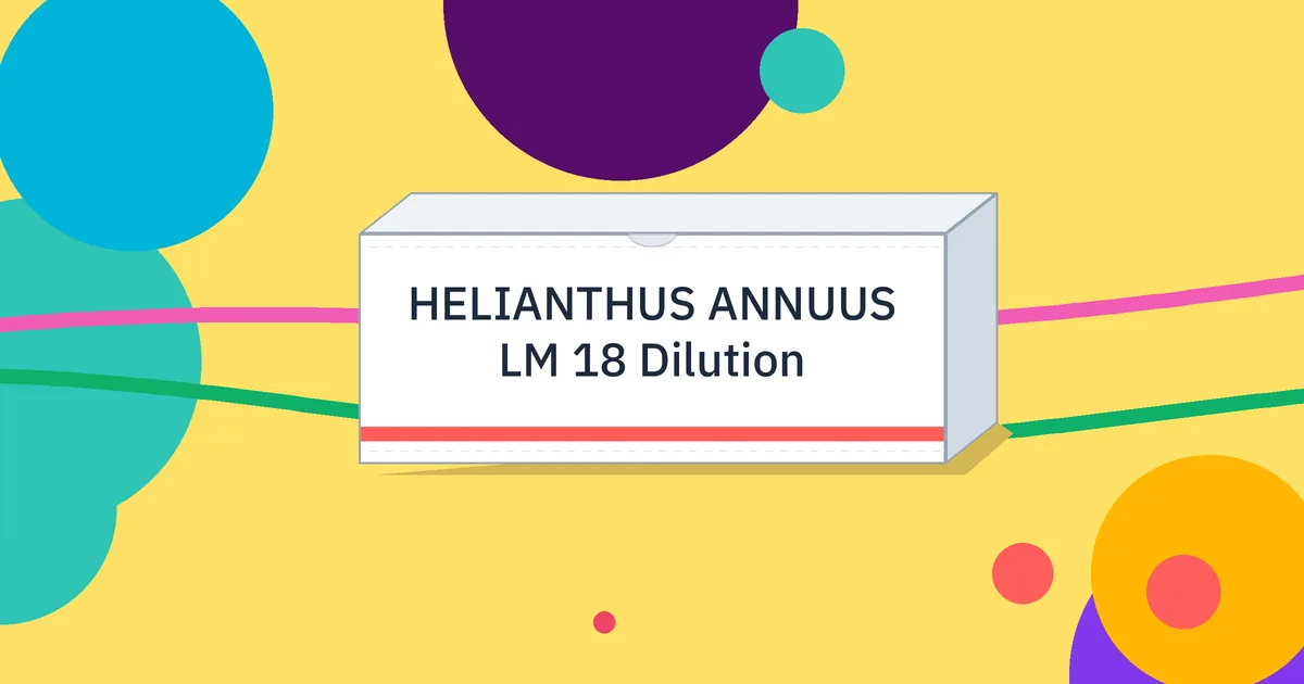 Symbolbild: Packung mit der Aufschrift HELIANTHUS ANNUUS LM 18 Dilution (PZN 12885877) – Verfügbarkeit und Bezug in Apotheken in Frankfurt am Main