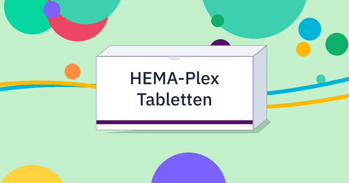 Symbolbild: Packung mit der Aufschrift HEMA-Plex Tabletten (PZN 16800174) – Verfügbarkeit und Bezug in Apotheken in Frankfurt am Main