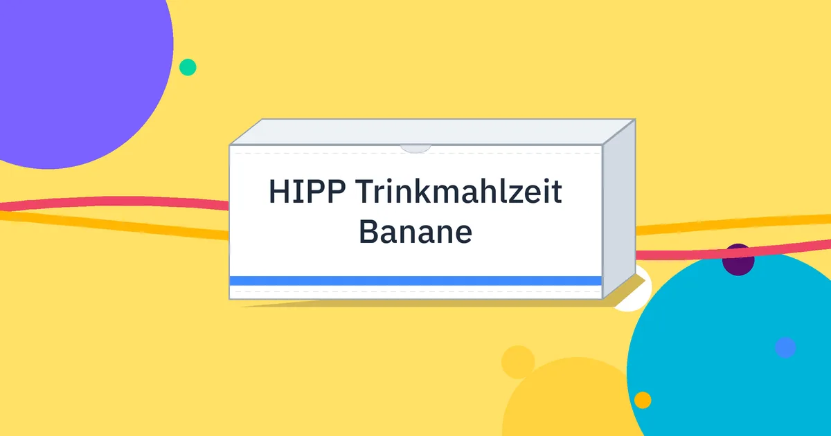 Symbolbild: Packung mit der Aufschrift HIPP Trinkmahlzeit Banane (PZN 19291342) – Verfügbarkeit und Bezug in Apotheken in Frankfurt am Main