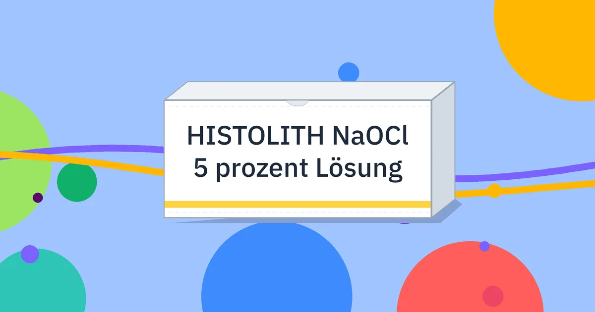 Symbolbild: Packung mit der Aufschrift HISTOLITH NaOCl 5 prozent Lösung (PZN 05377850) – Verfügbarkeit und Bezug in Apotheken in Frankfurt am Main