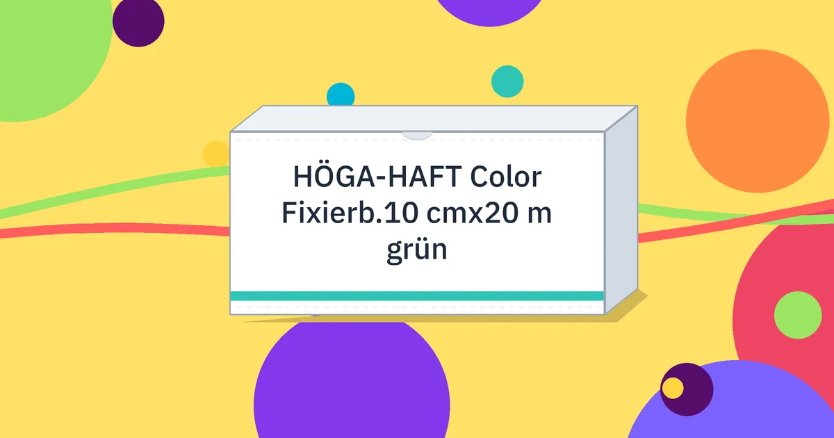 Symbolbild: Packung mit der Aufschrift HÖGA-HAFT Color Fixierb.10 cmx20 m grün (PZN 11521541) – Verfügbarkeit und Bezug in Apotheken in Frankfurt am Main