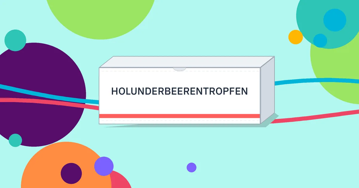 Symbolbild: Packung mit der Aufschrift HOLUNDERBEERENTROPFEN (PZN 13894683) – Verfügbarkeit und Bezug in Apotheken in Frankfurt am Main