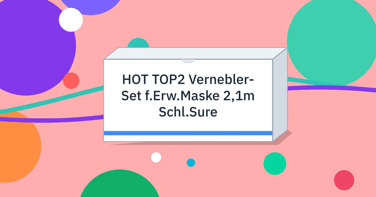 Symbolbild: Packung mit der Aufschrift HOT TOP2 Vernebler-Set f.Erw.Maske 2,1m Schl.Sure (PZN 17433192) – Verfügbarkeit und Bezug in Apotheken in Frankfurt am Main