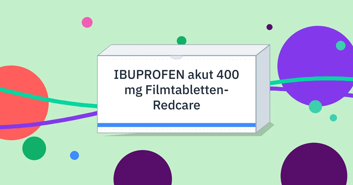 Symbolbild: Packung mit der Aufschrift IBUPROFEN akut 400 mg Filmtabletten-Redcare (PZN 04584877) – Verfügbarkeit und Bezug in Apotheken in Frankfurt am Main
