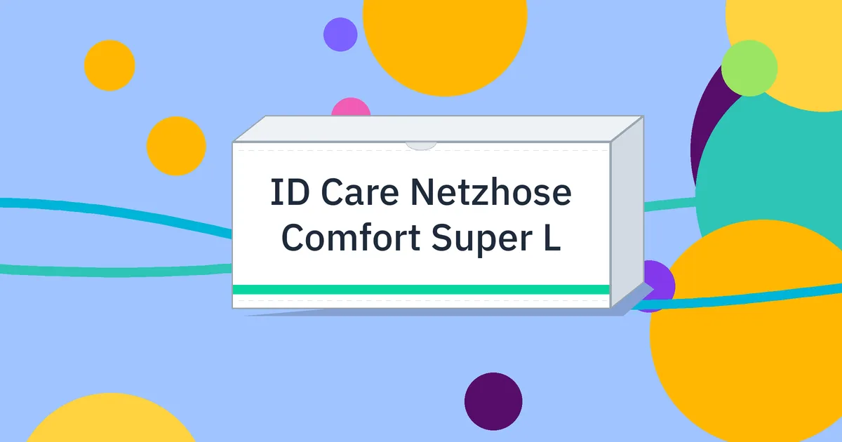 Symbolbild: Packung mit der Aufschrift ID Care Netzhose Comfort Super L (PZN 16162377) – Verfügbarkeit und Bezug in Apotheken in Frankfurt am Main