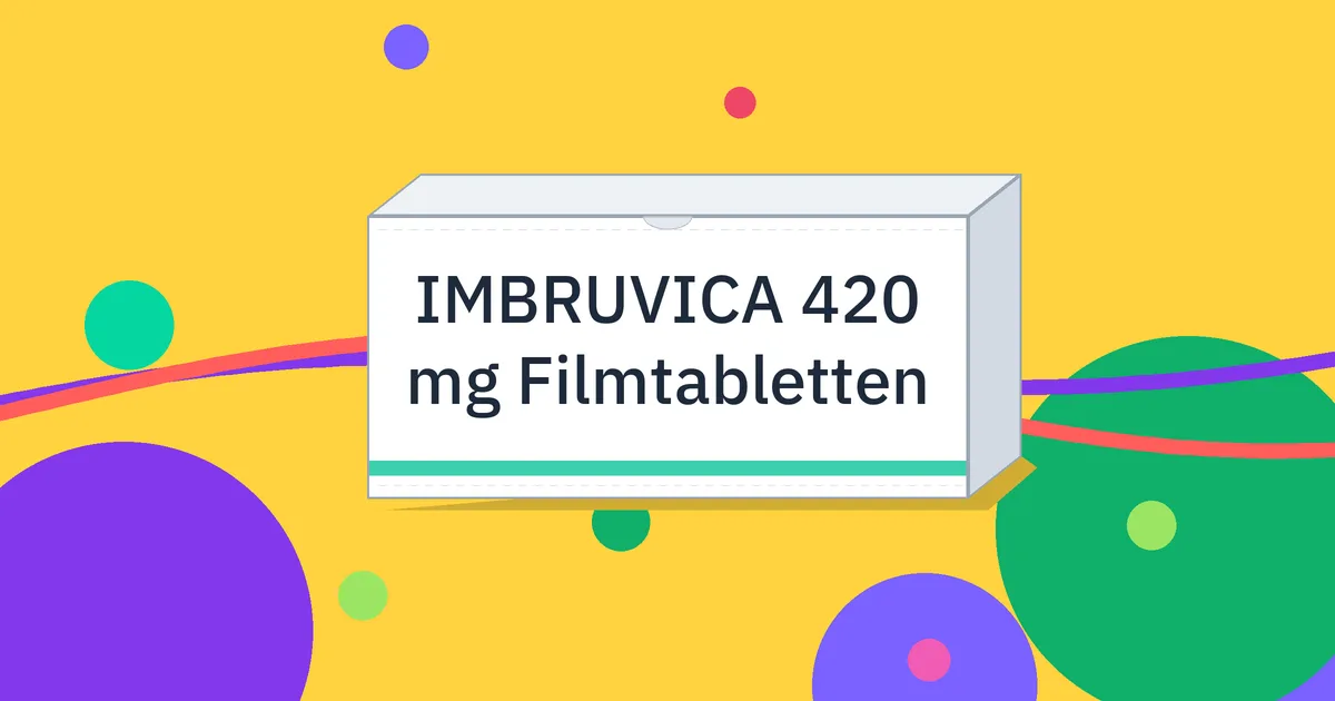 Symbolbild: Packung mit der Aufschrift IMBRUVICA 420 mg Filmtabletten (PZN 19828109) – Verfügbarkeit und Bezug in Apotheken in Frankfurt am Main