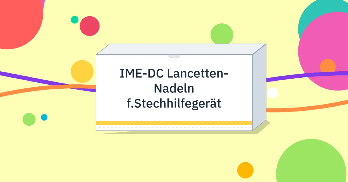 Symbolbild: Packung mit der Aufschrift IME-DC Lancetten-Nadeln f.Stechhilfegerät (PZN 03941387) – Verfügbarkeit und Bezug in Apotheken in Frankfurt am Main