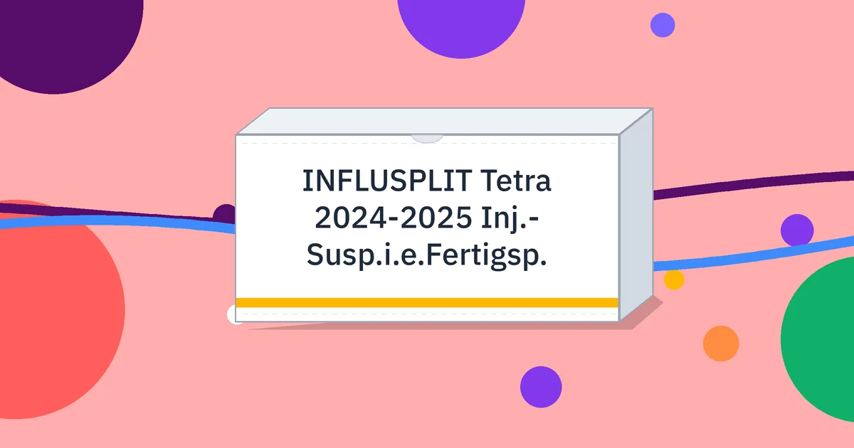 Symbolbild: Packung mit der Aufschrift INFLUSPLIT Tetra 2024-2025 Inj.-Susp.i.e.Fertigsp. (PZN 19170130) – Verfügbarkeit und Bezug in Apotheken in Frankfurt am Main