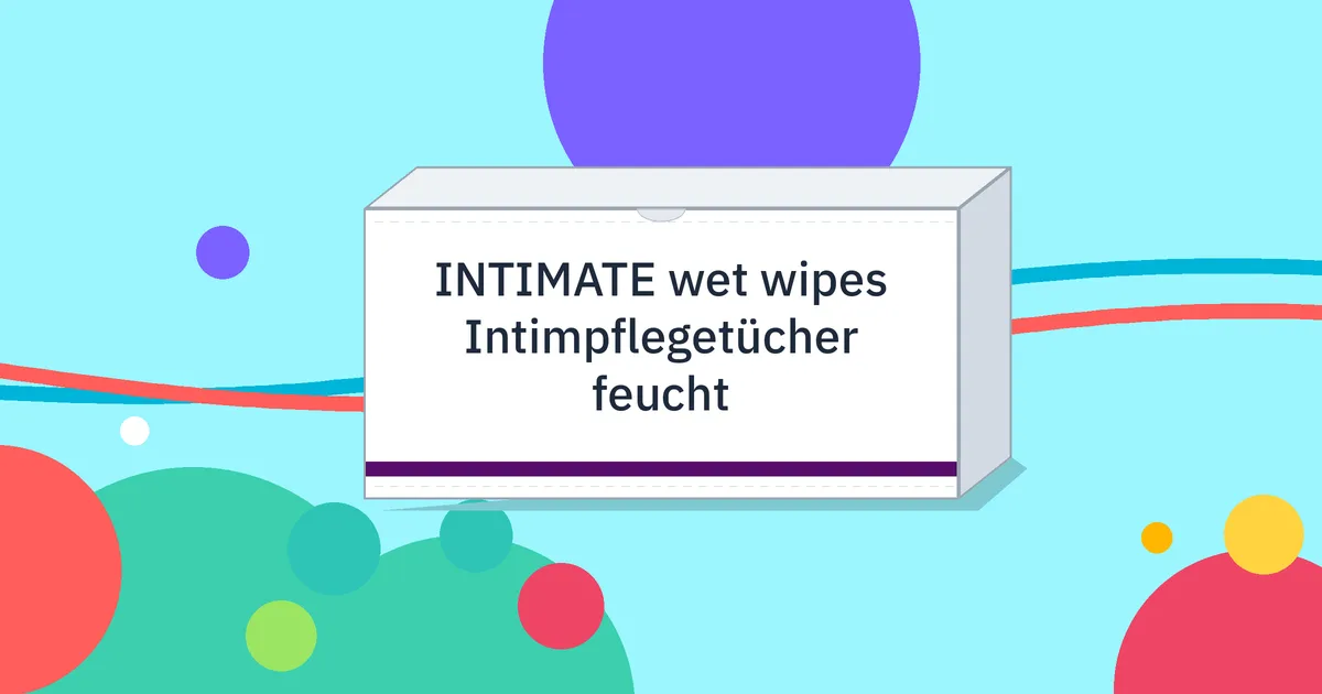 Symbolbild: Packung mit der Aufschrift INTIMATE wet wipes Intimpflegetücher feucht (PZN 15816983) – Verfügbarkeit und Bezug in Apotheken in Frankfurt am Main