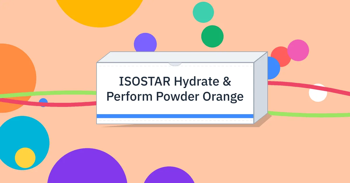 Symbolbild: Packung mit der Aufschrift ISOSTAR Hydrate & Perform Powder Orange (PZN 19639584) – Verfügbarkeit und Bezug in Apotheken in Frankfurt am Main