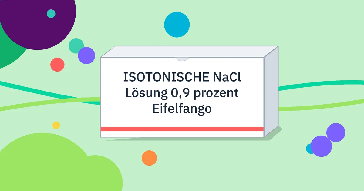 Symbolbild: Packung mit der Aufschrift ISOTONISCHE NaCl Lösung 0,9 prozent Eifelfango (PZN 04032988) – Verfügbarkeit und Bezug in Apotheken in Frankfurt am Main
