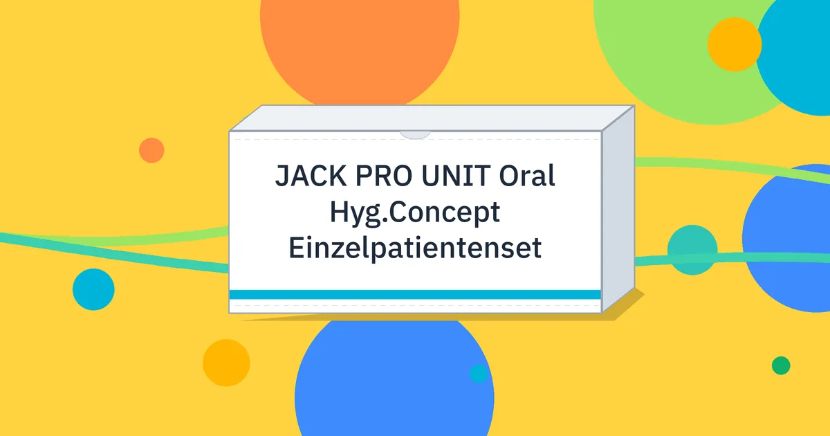 Symbolbild: Packung mit der Aufschrift JACK PRO UNIT Oral Hyg.Concept Einzelpatientenset (PZN 19799572) – Verfügbarkeit und Bezug in Apotheken in Frankfurt am Main