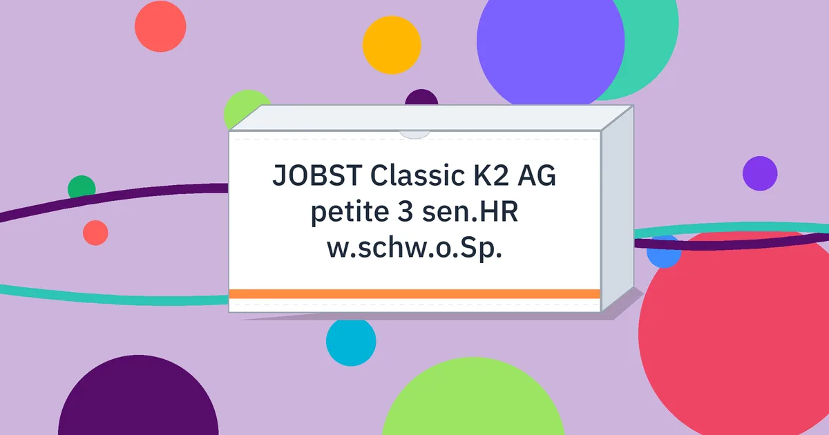 Symbolbild: Packung mit der Aufschrift JOBST Classic K2 AG petite 3 sen.HR w.schw.o.Sp. (PZN 17961838) – Verfügbarkeit und Bezug in Apotheken in Frankfurt am Main