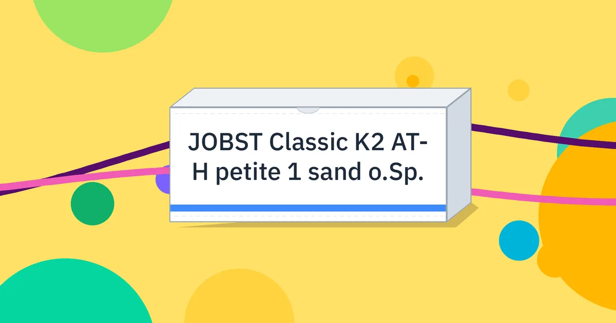 Symbolbild: Packung mit der Aufschrift JOBST Classic K2 AT-H petite 1 sand o.Sp. (PZN 13067715) – Verfügbarkeit und Bezug in Apotheken in Frankfurt am Main