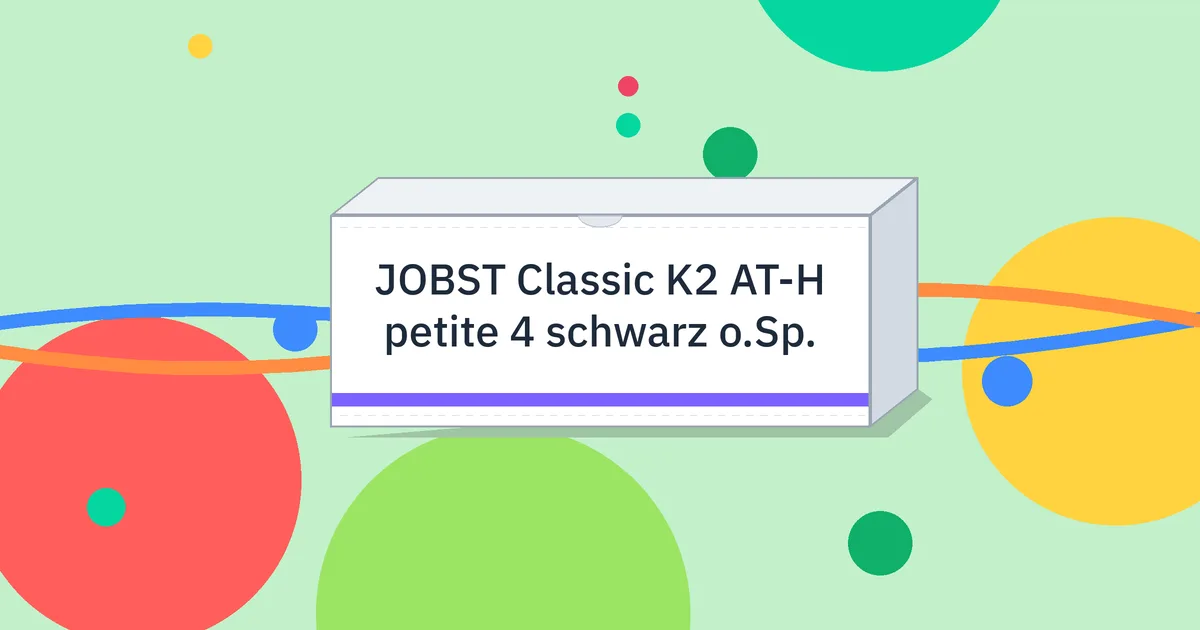 Symbolbild: Packung mit der Aufschrift JOBST Classic K2 AT-H petite 4 schwarz o.Sp. (PZN 13067773) – Verfügbarkeit und Bezug in Apotheken in Frankfurt am Main