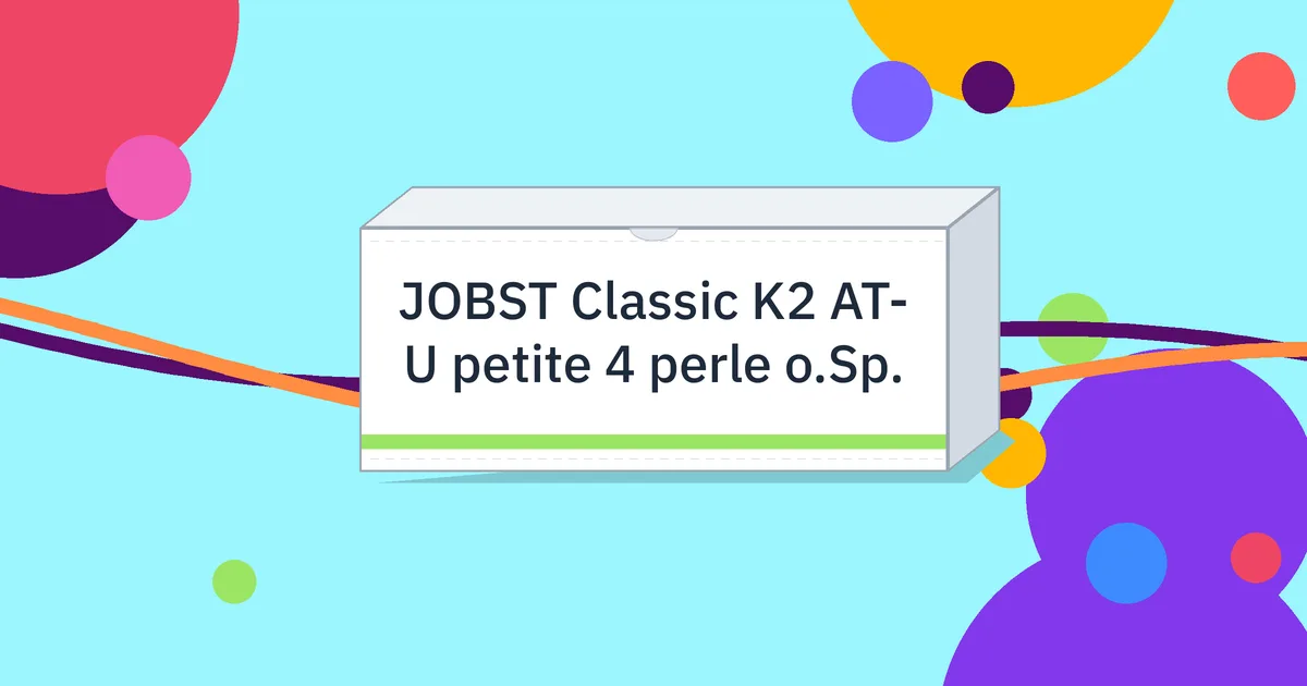 Symbolbild: Packung mit der Aufschrift JOBST Classic K2 AT-U petite 4 perle o.Sp. (PZN 13068399) – Verfügbarkeit und Bezug in Apotheken in Frankfurt am Main