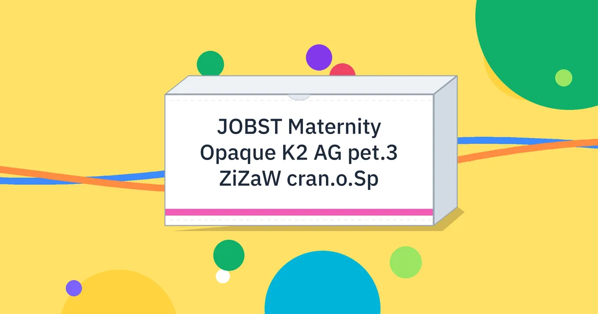 Symbolbild: Packung mit der Aufschrift JOBST Maternity Opaque K2 AG pet.3 ZiZaW cran.o.Sp (PZN 15858556) – Verfügbarkeit und Bezug in Apotheken in Frankfurt am Main