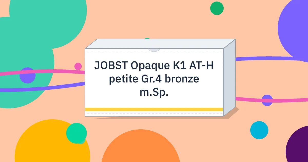 Symbolbild: Packung mit der Aufschrift JOBST Opaque K1 AT-H petite Gr.4 bronze m.Sp. (PZN 13101808) – Verfügbarkeit und Bezug in Apotheken in Frankfurt am Main