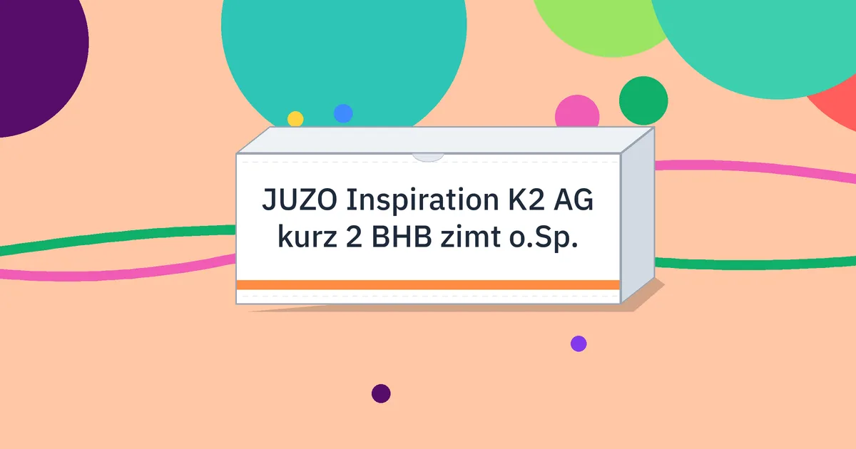Symbolbild: Packung mit der Aufschrift JUZO Inspiration K2 AG kurz 2 BHB zimt o.Sp. (PZN 14834654) – Verfügbarkeit und Bezug in Apotheken in Frankfurt am Main