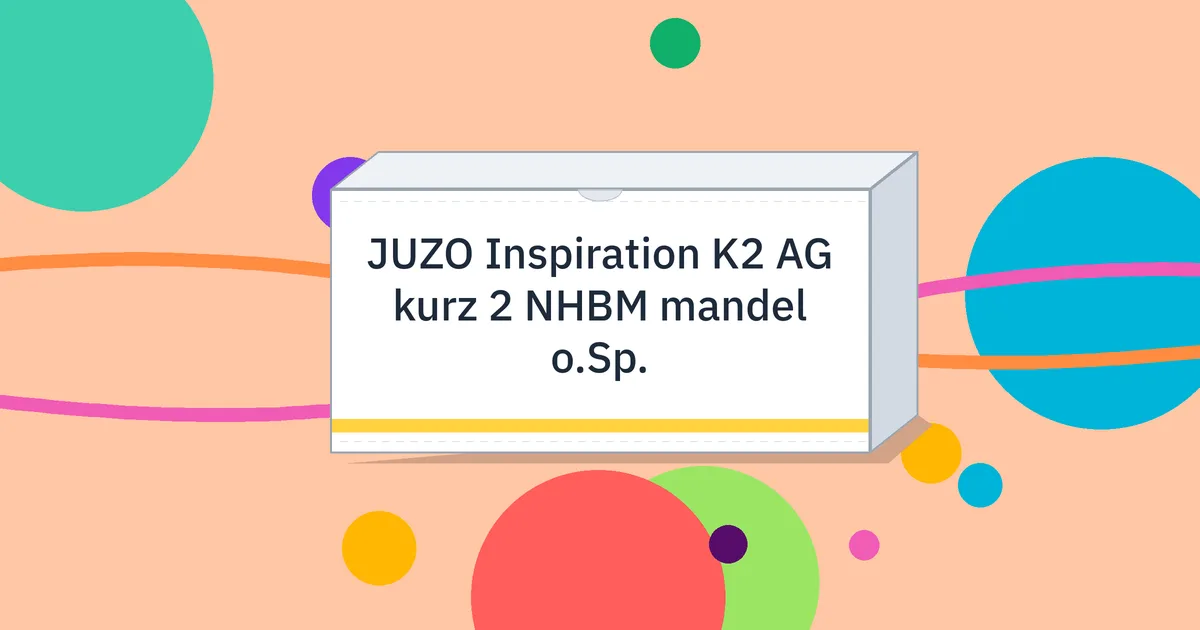 Symbolbild: Packung mit der Aufschrift JUZO Inspiration K2 AG kurz 2 NHBM mandel o.Sp. (PZN 14947789) – Verfügbarkeit und Bezug in Apotheken in Frankfurt am Main