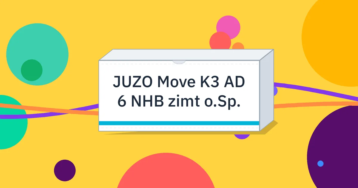 Symbolbild: Packung mit der Aufschrift JUZO Move K3 AD 6 NHB zimt o.Sp. (PZN 18567523) – Verfügbarkeit und Bezug in Apotheken in Frankfurt am Main