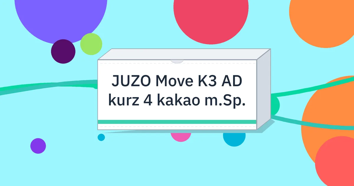 Symbolbild: Packung mit der Aufschrift JUZO Move K3 AD kurz 4 kakao m.Sp. (PZN 18571973) – Verfügbarkeit und Bezug in Apotheken in Frankfurt am Main