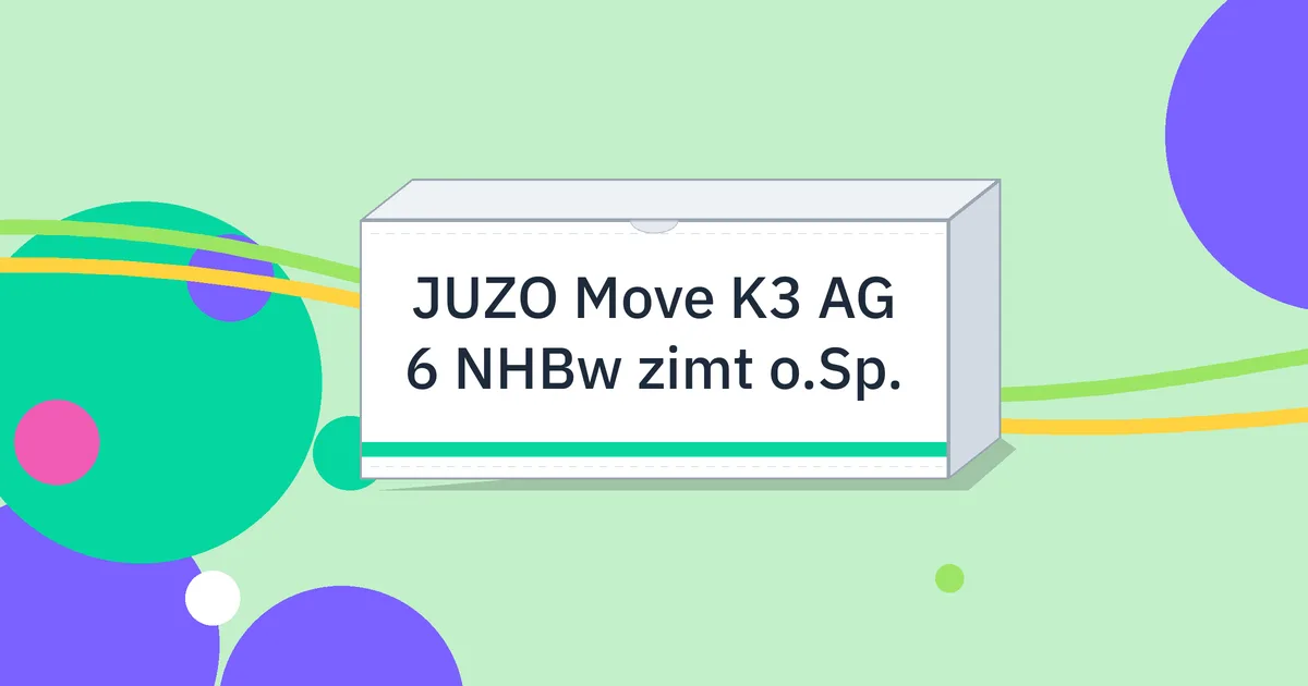Symbolbild: Packung mit der Aufschrift JUZO Move K3 AG 6 NHBw zimt o.Sp. (PZN 18576545) – Verfügbarkeit und Bezug in Apotheken in Frankfurt am Main