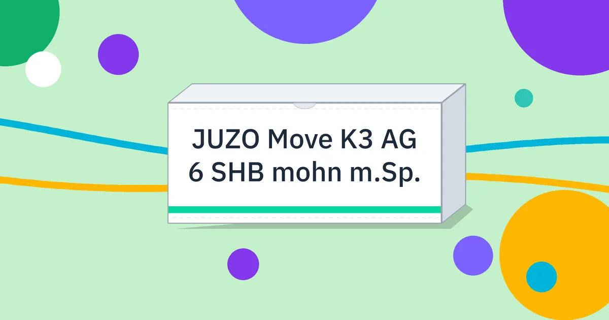 Symbolbild: Packung mit der Aufschrift JUZO Move K3 AG 6 SHB mohn m.Sp. (PZN 18587299) – Verfügbarkeit und Bezug in Apotheken in Frankfurt am Main