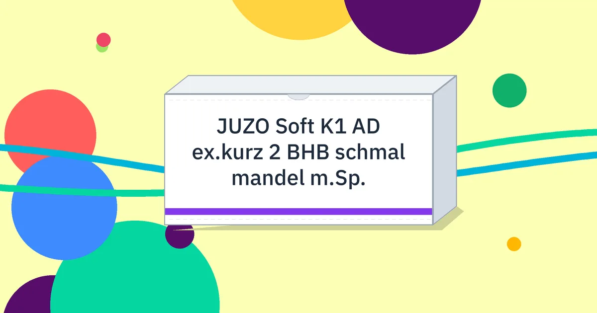 Symbolbild: Packung mit der Aufschrift JUZO Soft K1 AD ex.kurz 2 BHB schmal mandel m.Sp. (PZN 15462545) – Verfügbarkeit und Bezug in Apotheken in Frankfurt am Main