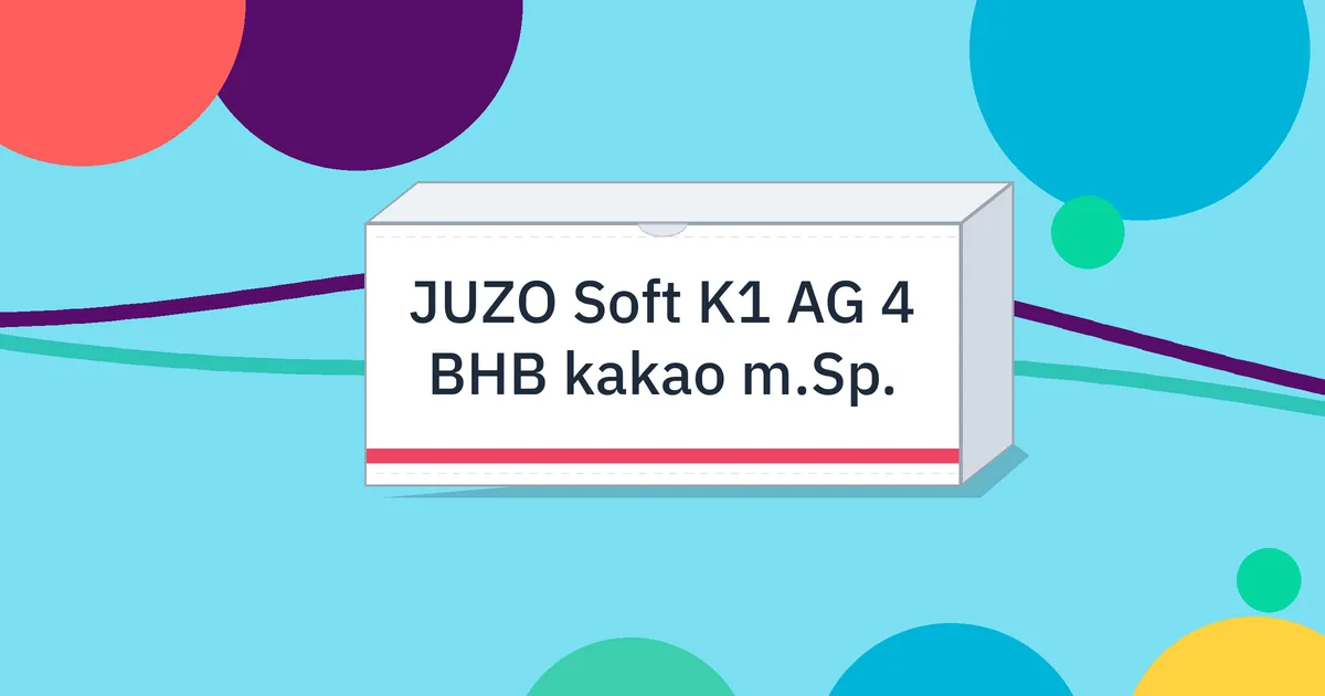 Symbolbild: Packung mit der Aufschrift JUZO Soft K1 AG 4 BHB kakao m.Sp. (PZN 14821203) – Verfügbarkeit und Bezug in Apotheken in Frankfurt am Main