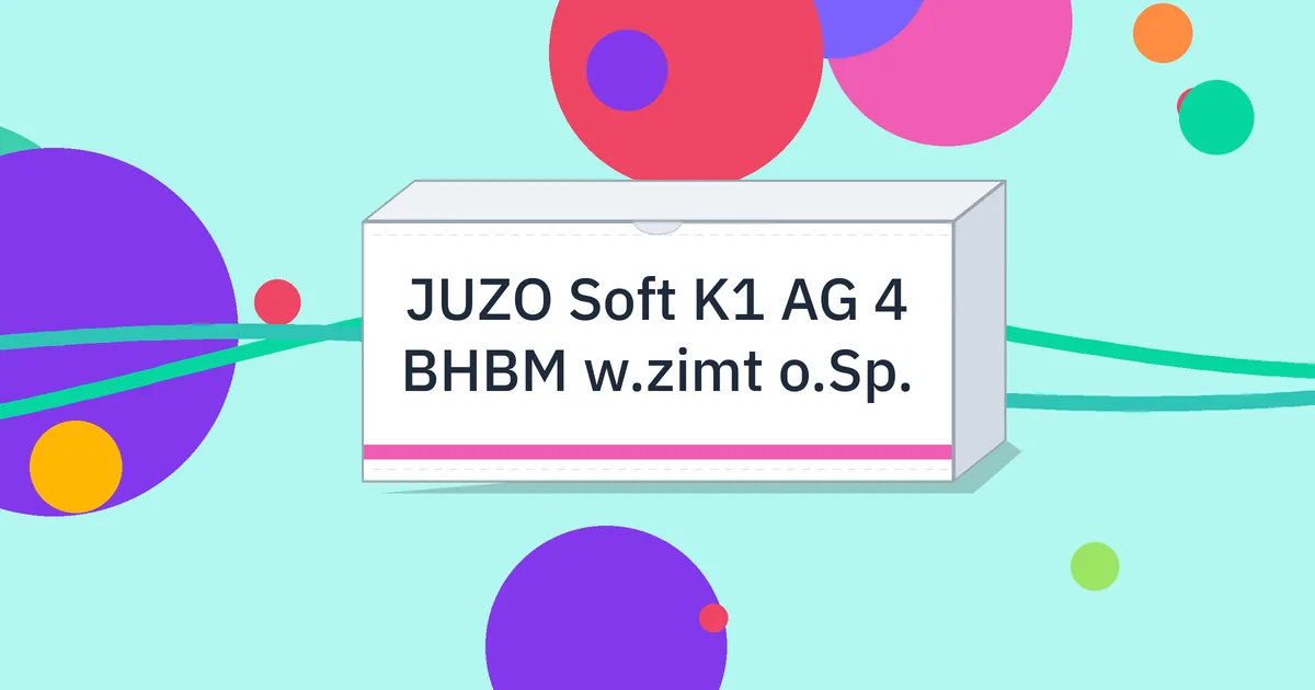 Symbolbild: Packung mit der Aufschrift JUZO Soft K1 AG 4 BHBM w.zimt o.Sp. (PZN 14864750) – Verfügbarkeit und Bezug in Apotheken in Frankfurt am Main