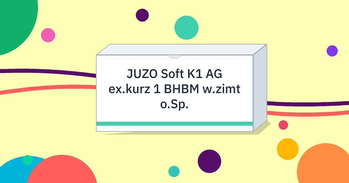 Symbolbild: Packung mit der Aufschrift JUZO Soft K1 AG ex.kurz 1 BHBM w.zimt o.Sp. (PZN 14866051) – Verfügbarkeit und Bezug in Apotheken in Frankfurt am Main